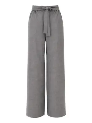 Max Mara MAX MARA Wide Leg 100% Virgin Wool Trousers Gray
