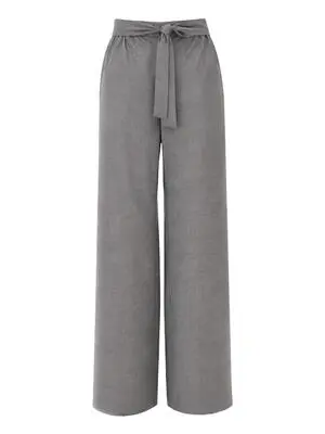 Max Mara MAX MARA Wide Leg 100% Virgin Wool Trousers Gray