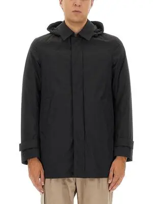 Herno Two-layer Windstopper Long Parka - Black