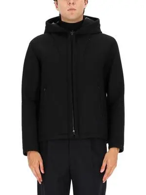 Herno Three-layer Water-repellent Hooded Jacket - Black