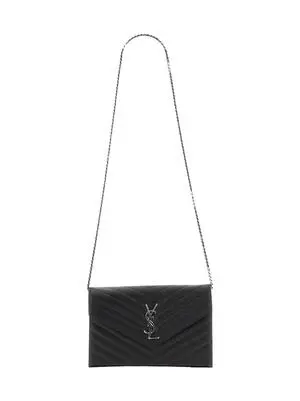 Saint Laurent Cassandre Chain Pouch - Black