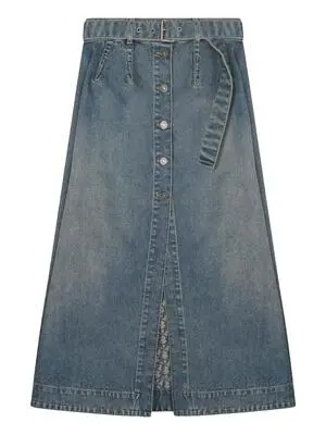 Dior Midi Skirt In Denim - Blue