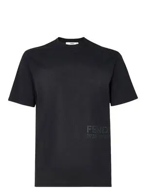 Fendi Cotton T-shirt With Stencil Print - Black