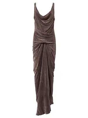 RICK OWENS Strutter Draped Velvet Gown 6