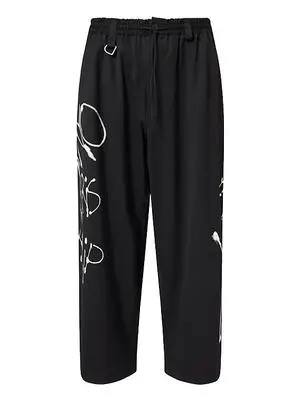 ADIDAS Y-3 Graphic-print Wool-blend Jogging Bottoms - Black