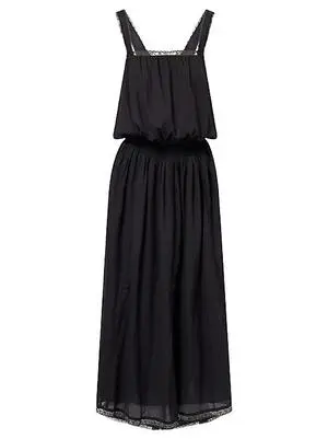Dissh Lace-trimmed Cotton Maxi Dress - Black
