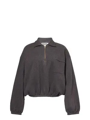 DARKPARK Alva Cropped Half-zip Cotton Jumper - Dark Grey