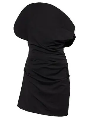 Simkhai Stefi Draped Stretch-crepe Mini Dress - Black