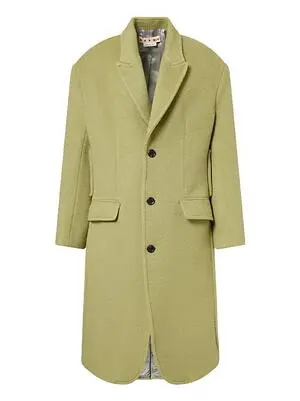 Marni Single-breasted Wool-blend Coat - Verde