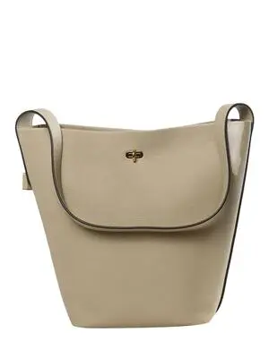 Tory Burch Lock Slim Bucket Bag 'light Stone - Grey
