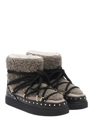 Inuikii Curly Rock Studded Shearling Snow Boots - Grey