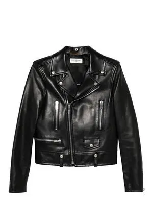 Saint Laurent Lambskin Biker Jacket - Black