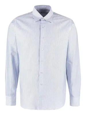 THE ALPHABET The Striped Cotton Shirt With Rounded Hem - Multicolor