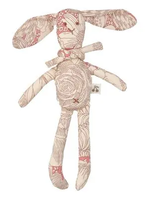 Bonpoint Mini Plush Rabbit With Botanical Print - Medium Pink