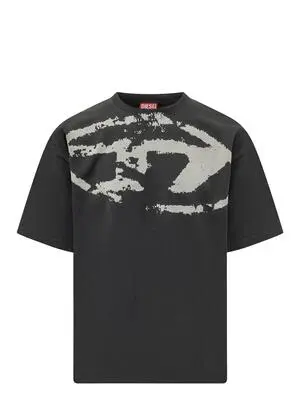 DIESEL® Trendy T-shirt With Unique Stampaint Design - Nero