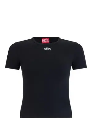 DIESEL® Oval D Logo Stretch Cotton T-shirt - Black