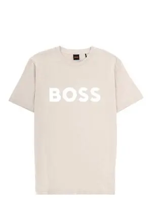 BOSS Cotton T-shirt Thinking 1 - Beige