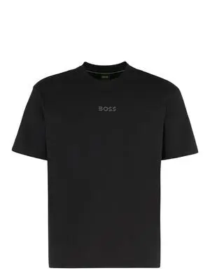 BOSS Logo Print Cotton T-shirt - Black