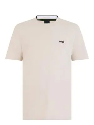 BOSS Cotton Short-sleeve T-shirt With Round Neck - Sand