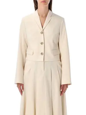 BY MALENE BIRGER Cropped Single-breasted Blazer - Soft White