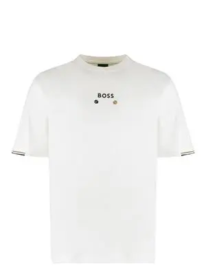 BOSS Cotton Crew-neck T-shirt For - White