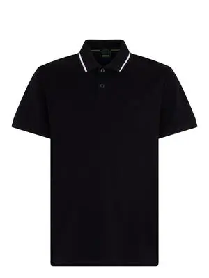 BOSS Cotton Polo Shirt With Short Sleeves - Black