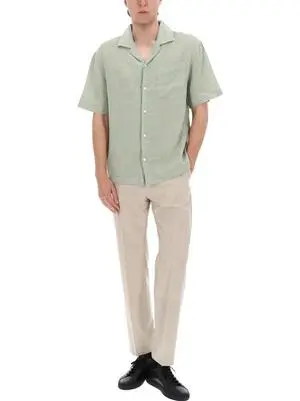 Hugo Linen Button-up Shirt For - Green