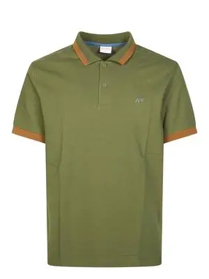 SUN 68 Sun 68 Contrast Detail Polo Shirt For Men Verde