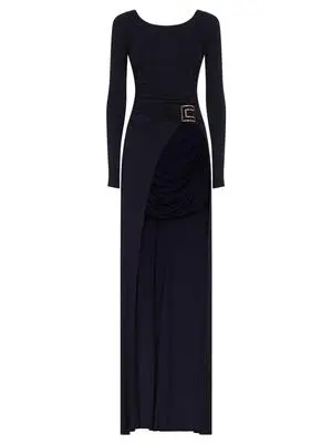 ELISABETTA FRANCHI ELISABETTA FRANCHI Long Sleeve Draped Maxi Dress