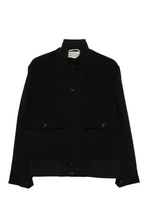 LARDINI Wool-cashmere Blend Jacket With Button And Zip Closure - Nero