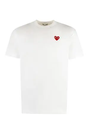 Play Comme Des Garcon Logo Cotton T-shirt - White