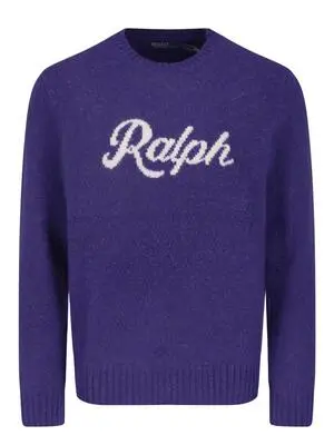 Polo Ralph Lauren Wool-cashmere Crewneck Sweater With Graphic - Violet