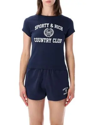 Sporty & Rich Country Club" Crewneck T-shirt - Blue