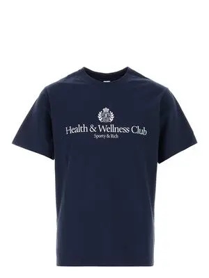 SPORTY & RICH Navy Cotton T-shirt - Blue
