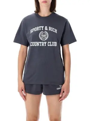 Sporty & Rich SPORTY & RICH "Country Club" Graphic T-Shirt Carbon Choco