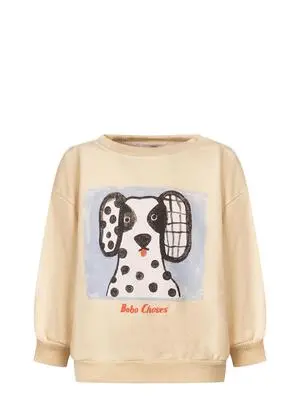 BOBO CHOSES Mini Van Dog Sweatshirt With Stampaint - Yellow