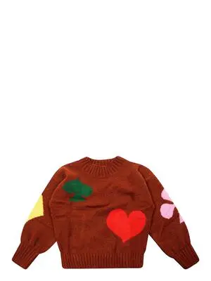 BOBO CHOSES Mini Card Game Graphic Sweater - Marrone