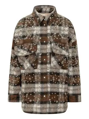 SPACE COWBOY Space Cowboy Embroidered Plaid Shirt