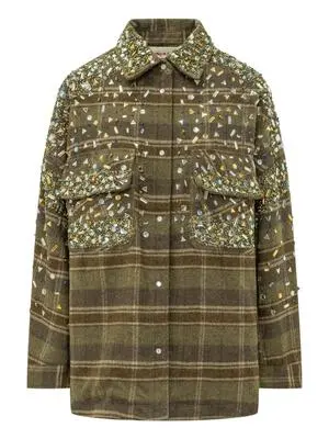 SPACE COWBOY Appliqué Embellished Plaid Shirt - Design20