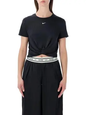 Nike Short Sleeve Crewneck Top With Knotted Detail - Black