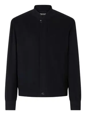ZEGNA ZEGNA Cashmere Ribbed Bomber Jacket With Water-Repellent Finish