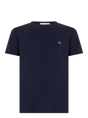 Gant Slim Fit Cotton T-shirt In Dark - Blue