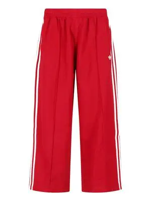 Adidas Cotton-blend Wide Leg Trousers With Recycled Polyester - Red