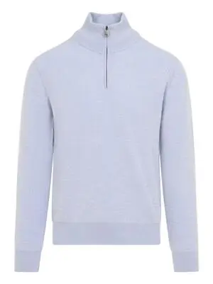 Brioni Brioni Men's Cashmere Half-Zip Sweater Blue