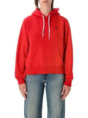 Polo Ralph Lauren POLO RALPH LAUREN Cotton-Blend Hoodie With Embroidered Pony Logo Rosso