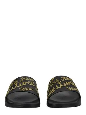 Versace Chic Elastic Flats - Black