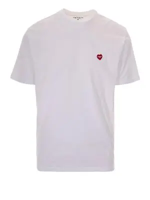 Carhartt Work In Progress Carhartt Wip Heart Logo Cotton T-Shirt White-red