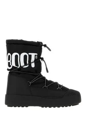 Moon Boot Mtrack Ankle Boots In Rubber And Fabric - Black