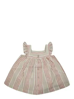 1+IN THE FAMILY Ruffled Mini Tank Top With Stripes - Rosa