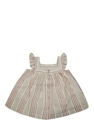 1+IN THE FAMILY 1+IN THE FAMILY Ruffled Striped Linen Mini Tank Top